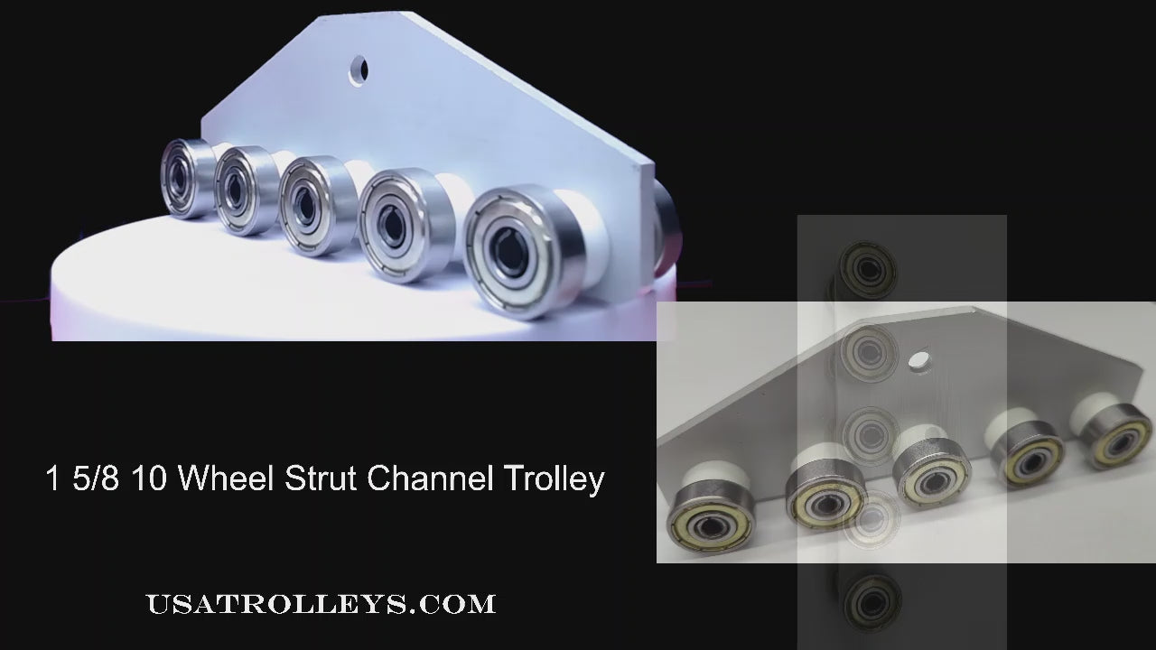 Trailer U Bolts Square 1-5/8" 6 Wheel HD Metal Strut Channel Trolley ...